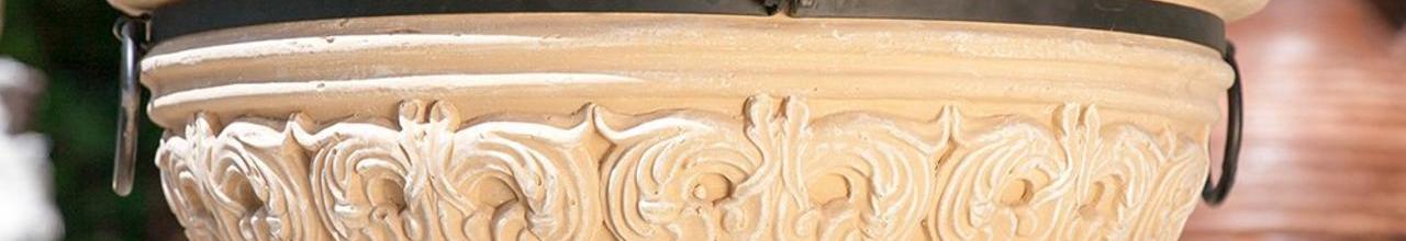 La Hacienda Carved Scroll Stone Effect Firepit | IndalOcio